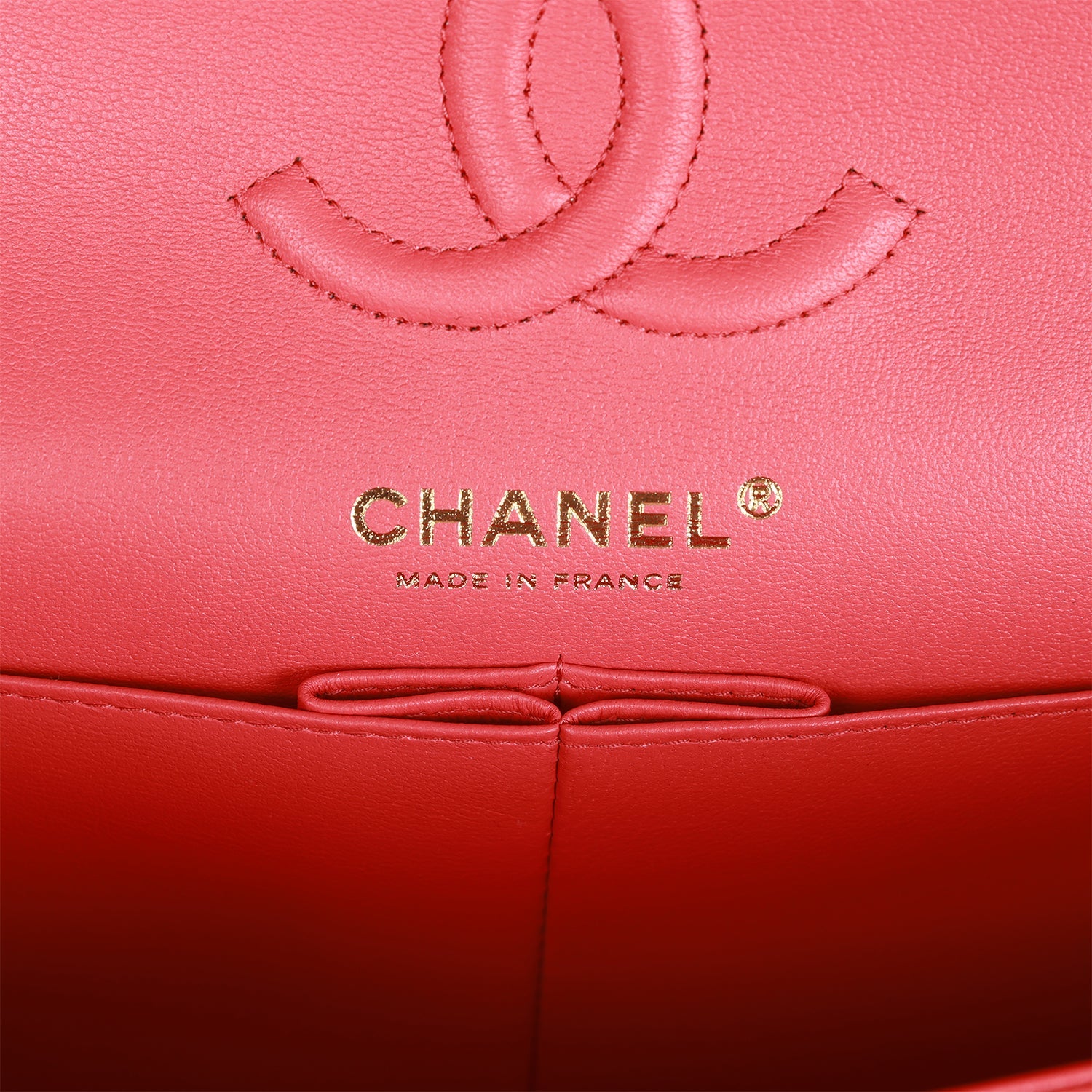 Chanel Small Classic Double Flap Red Caviar Light Gold Hardware