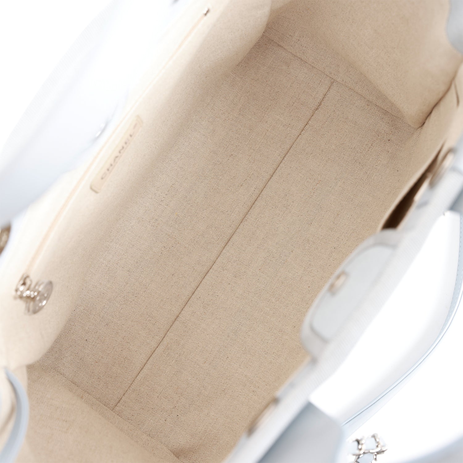 Chanel Small Deauville Shopping Tote Blue Boucle Silver Hardware