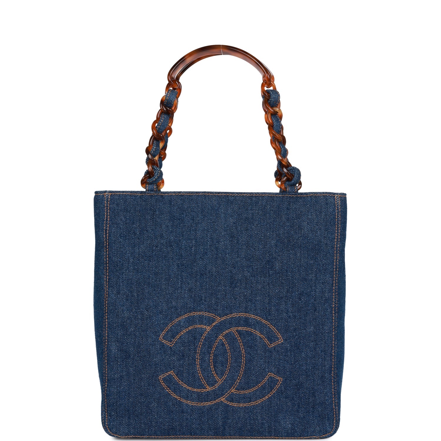 Chanel Vintage CC Denim Tote Bag