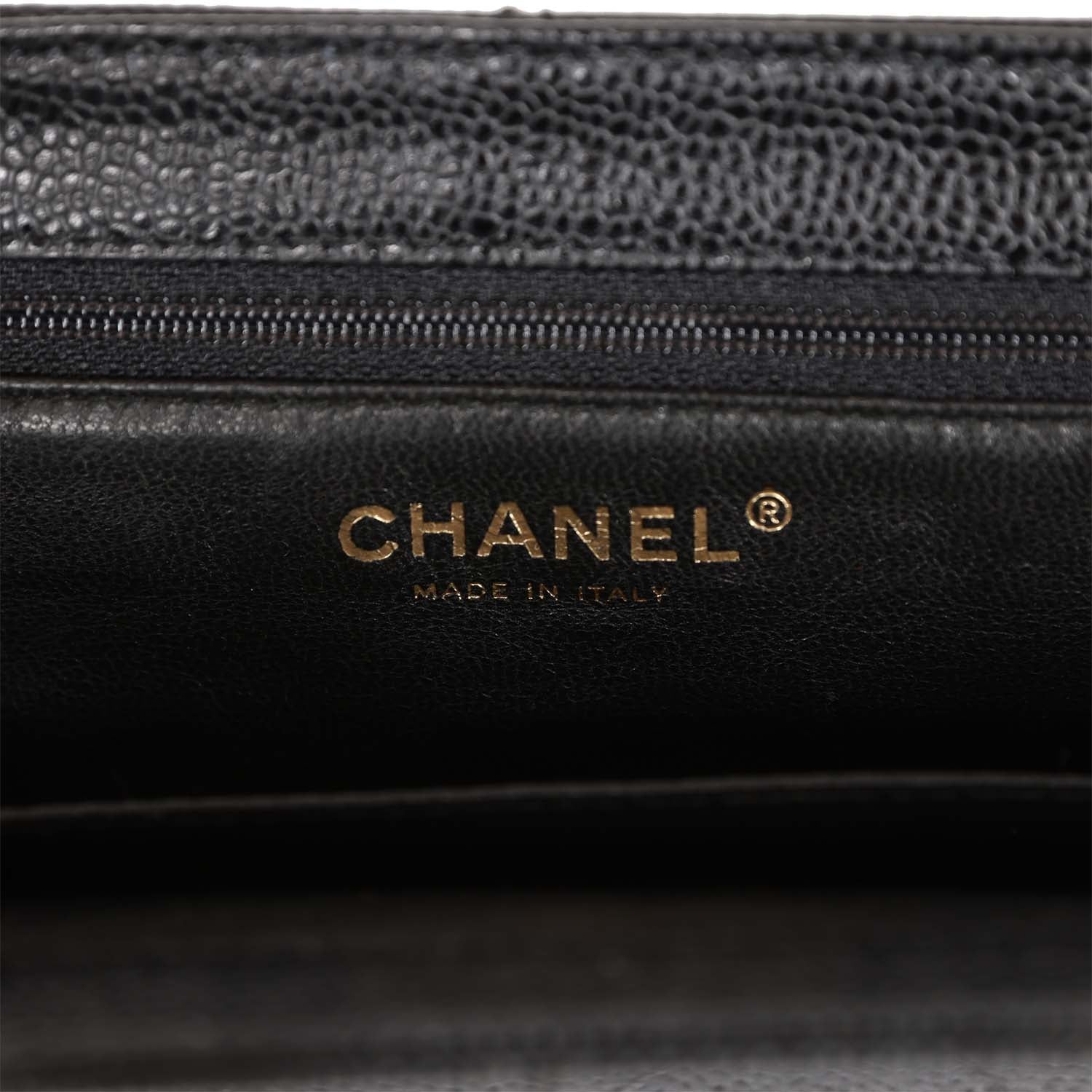 Vintage Chanel Wood Top Handle Bag Black Caviar Gold Hardware – Madison ...