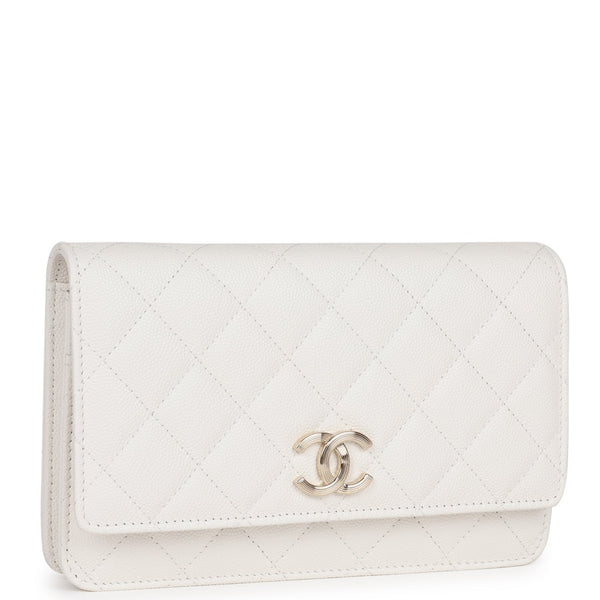 Chanel Wallet on Chain WOC White Caviar Light Gold Hardware