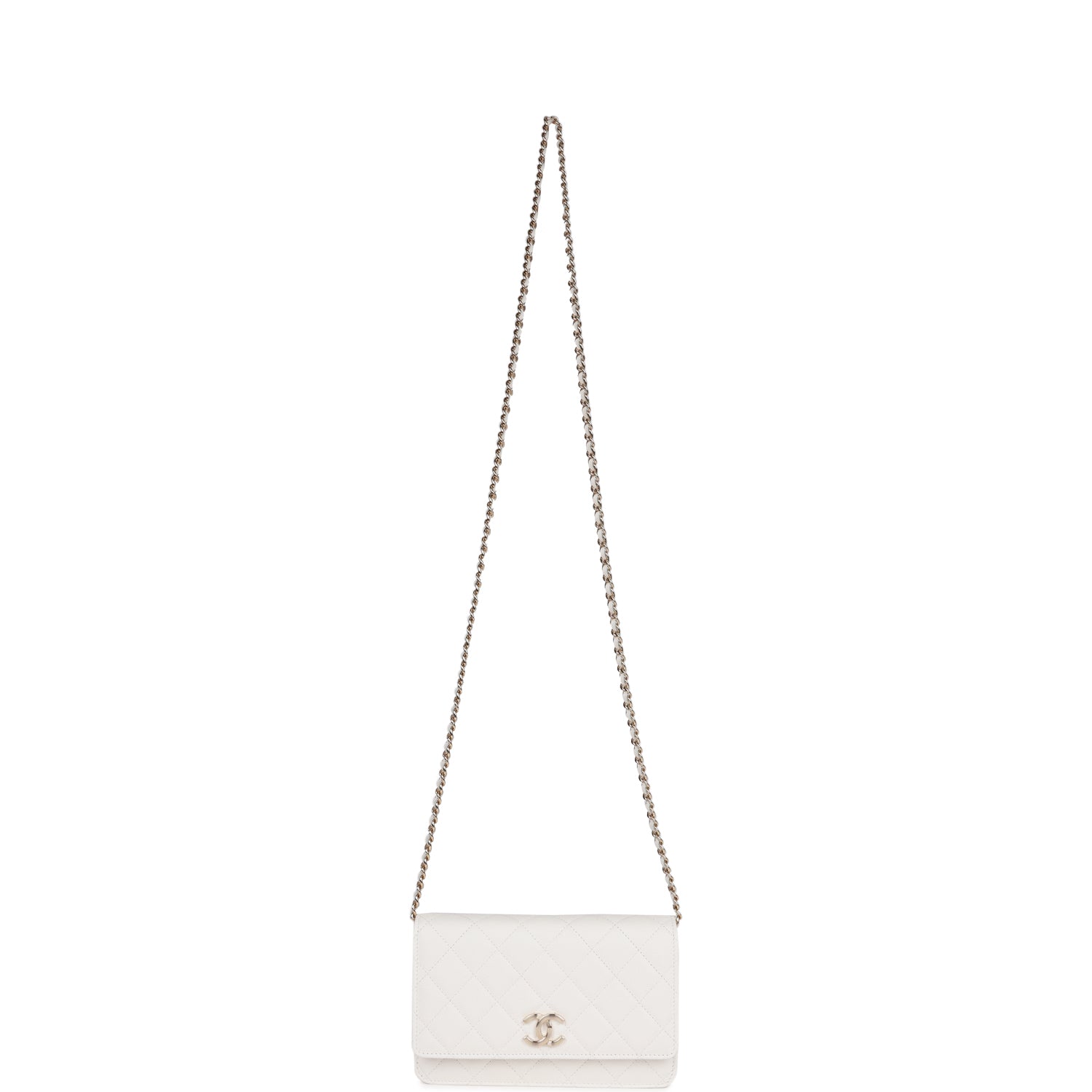 Chanel Wallet on Chain WOC White Caviar Light Gold Hardware