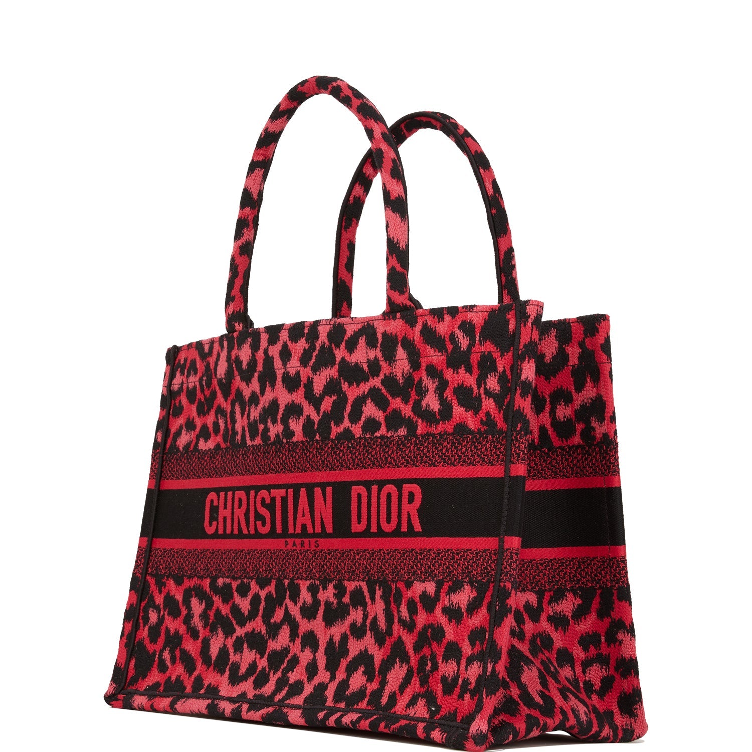 Christian Dior Book Tote Fuchsia Leopard Canvas