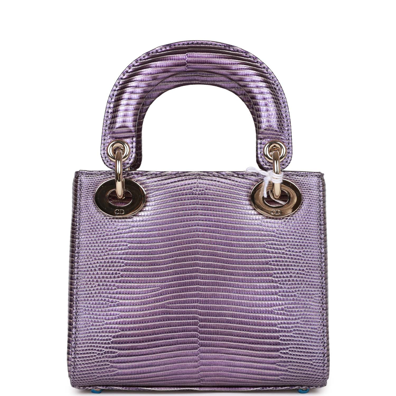 Christian Dior Mini Lady Dior Purple Iridescent Salvator Lizard Light