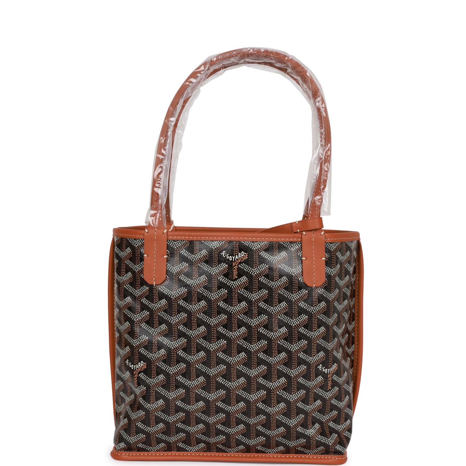 Goyard Goyardine Black Anjou Mini Reversible Tote Bag Silver Hardware