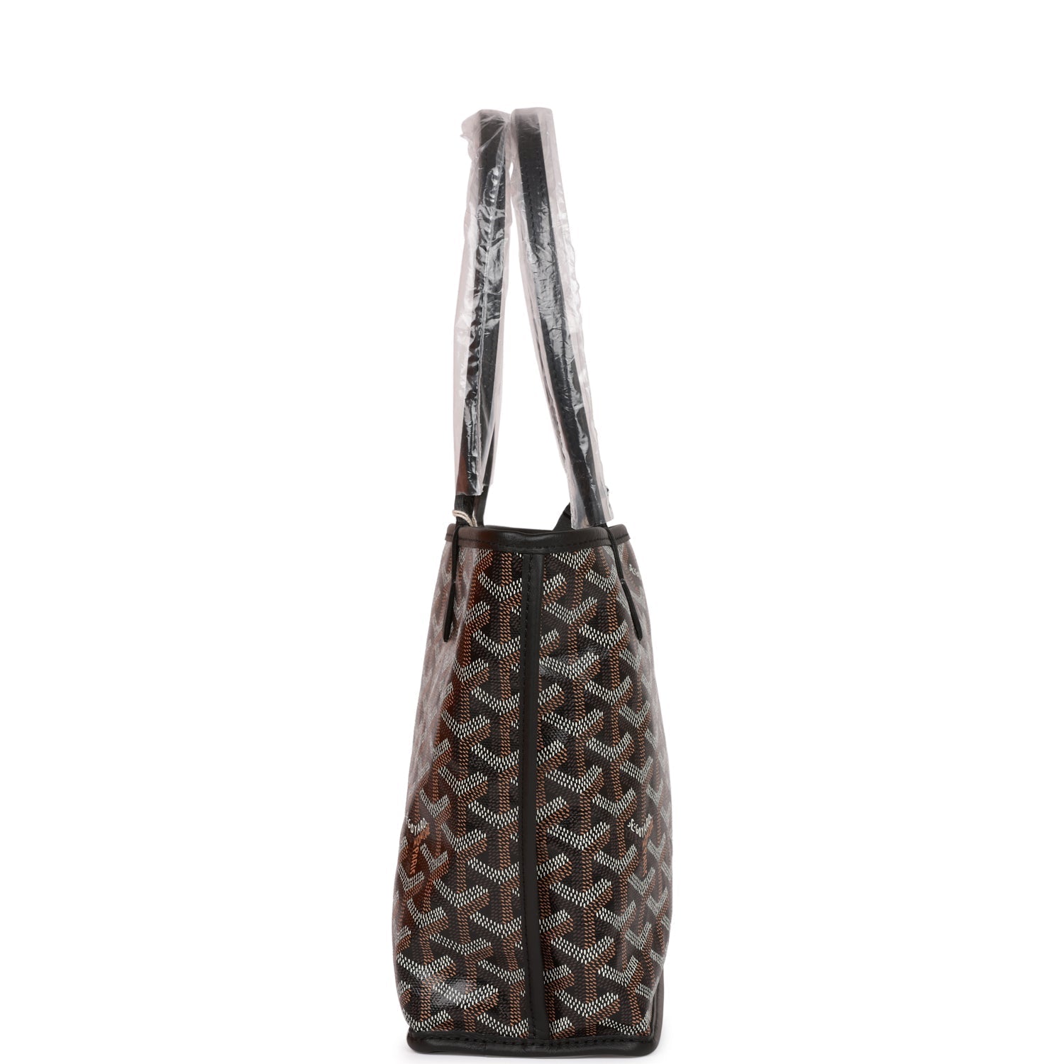 Goyard Goyardine Black Anjou Mini Reversible Tote Bag Silver Hardware