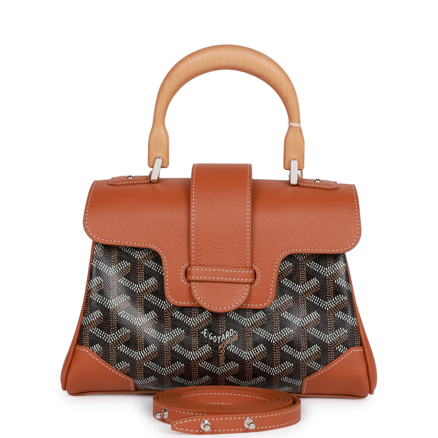 Goyard Saigon Souple Mini Bag Brown and Black Goyardine Silver Hardwar