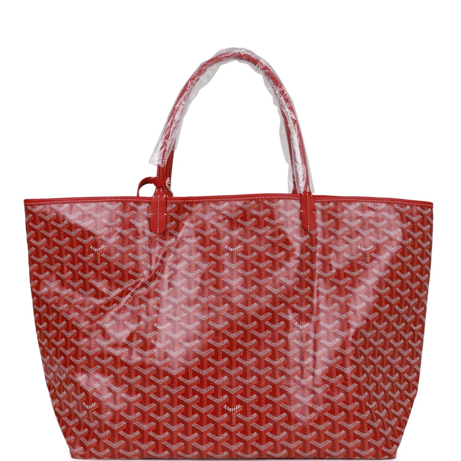 Goyard Goyardine Red St. Louis GM Tote Bag Silver Hardware