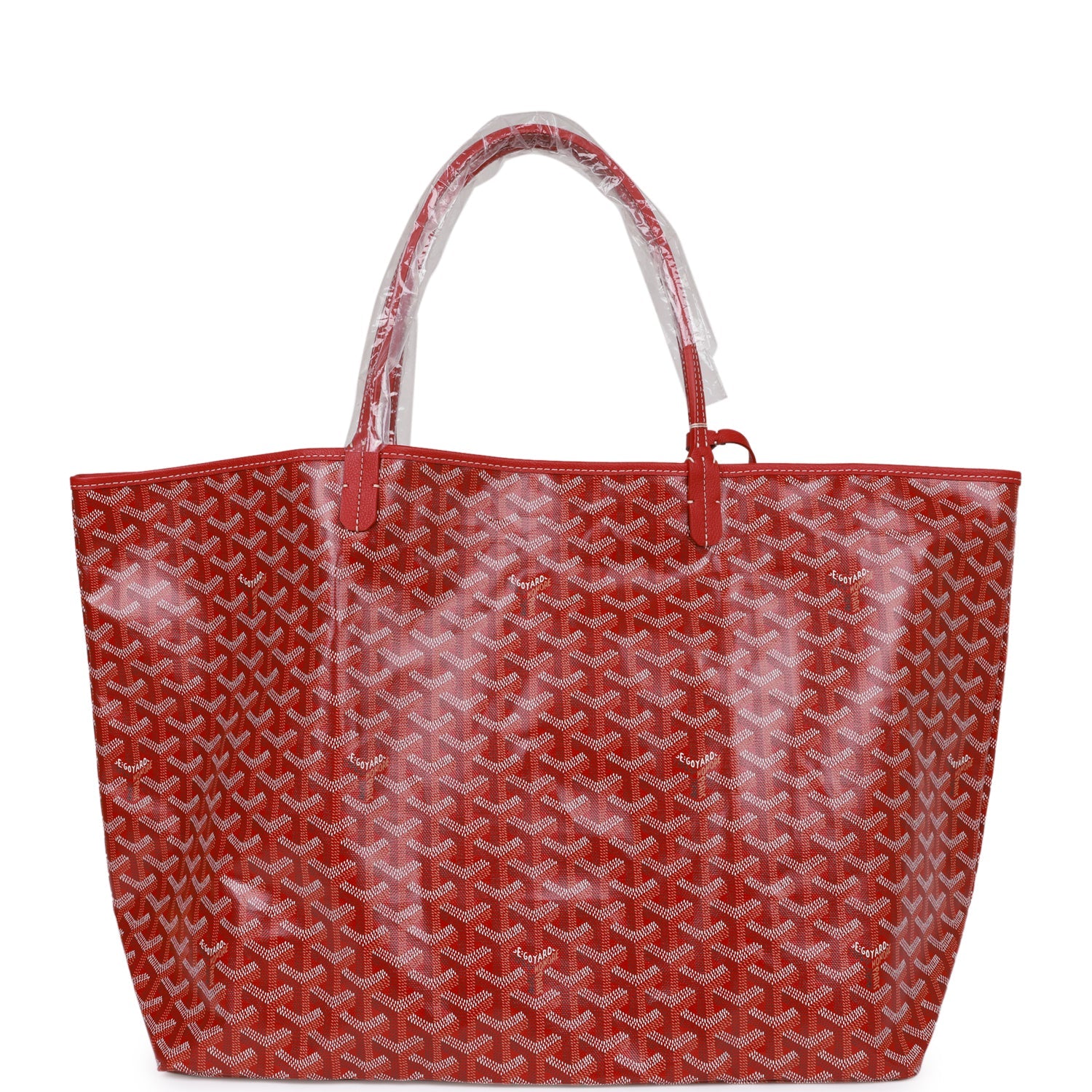 Goyard Goyardine Red St. Louis GM Tote Bag Silver Hardware