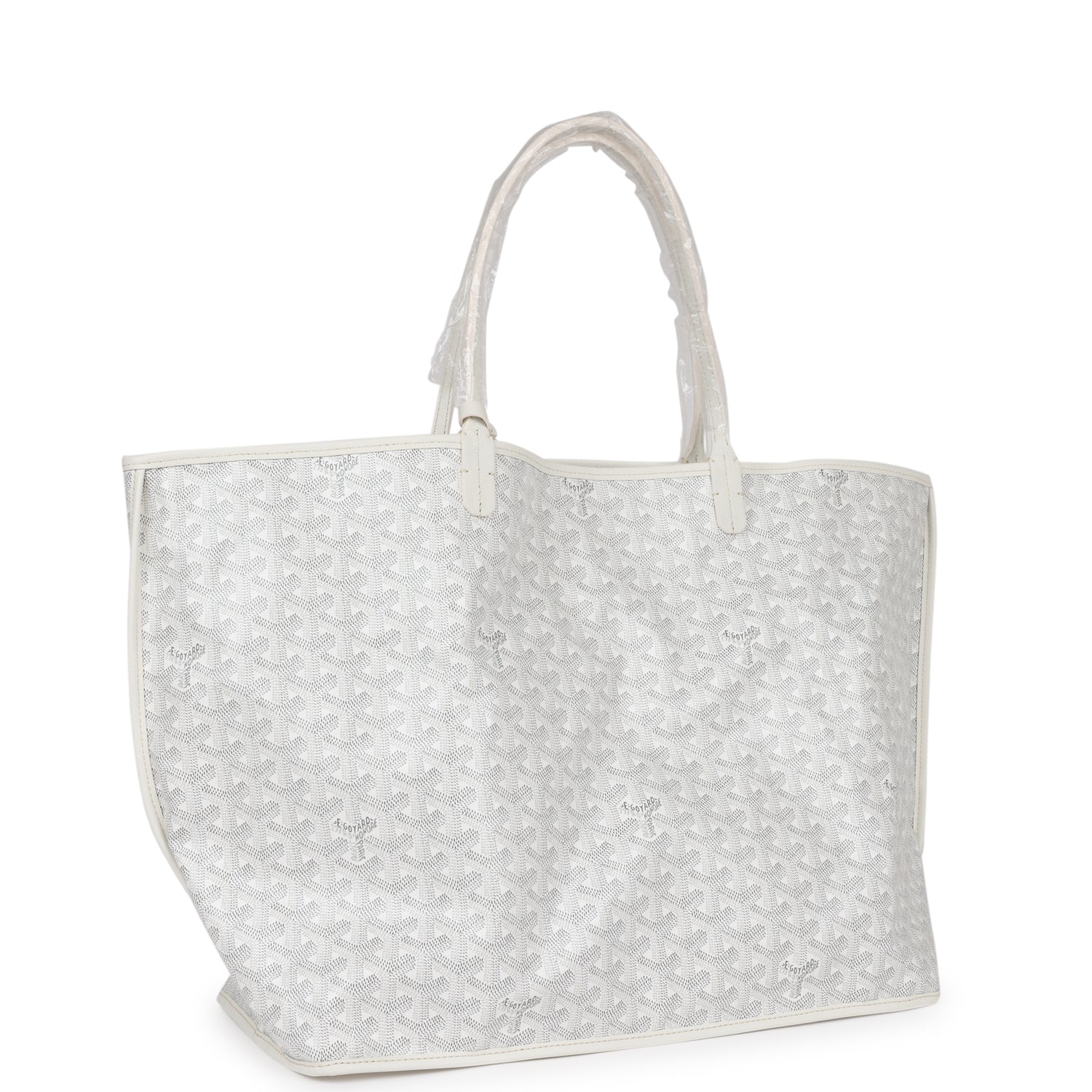 Goyard Goyardine White Anjou GM Reversible Tote Bag Silver Hardware