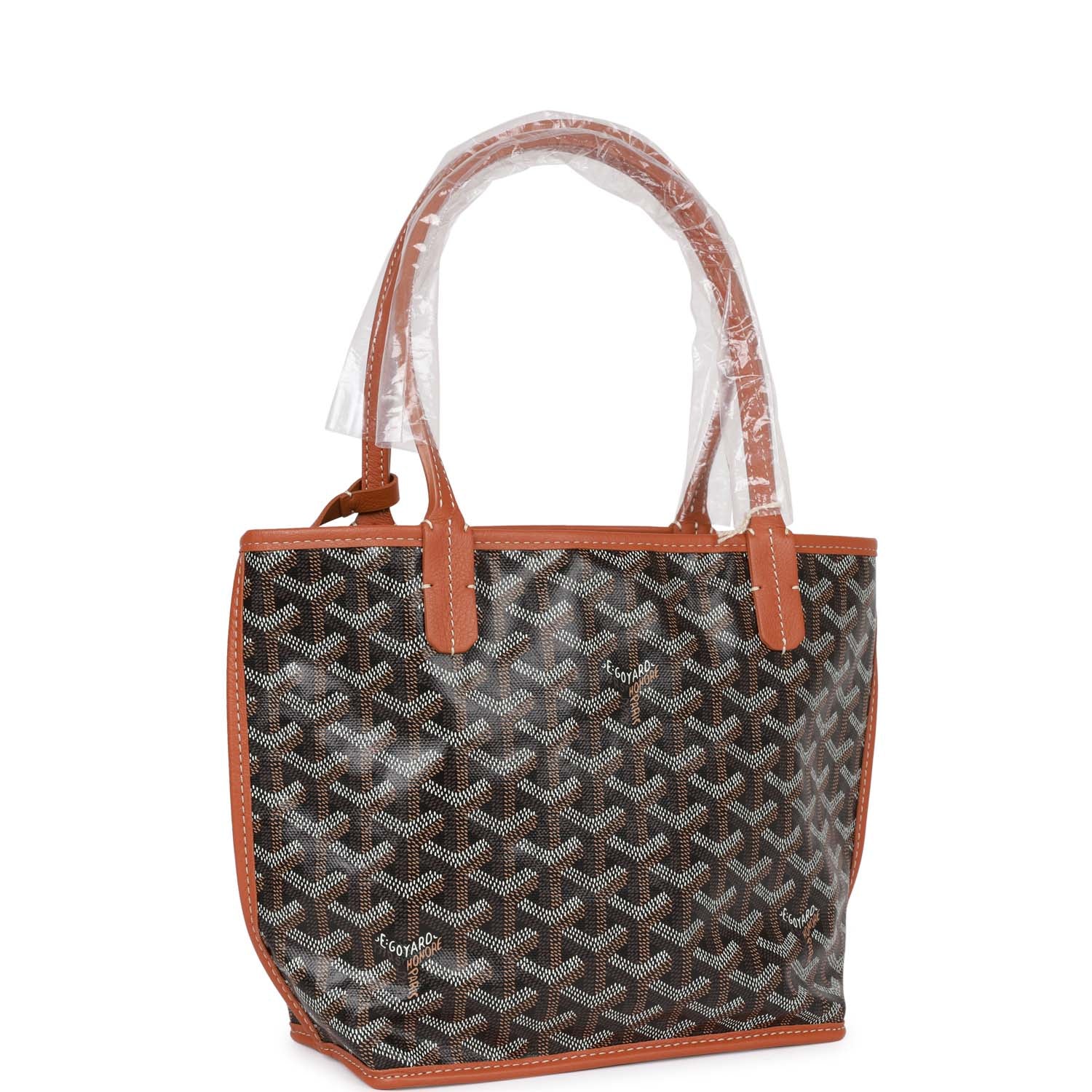 Goyard Goyardine Black and Brown Anjou Mini Reversible Tote Bag Pallad