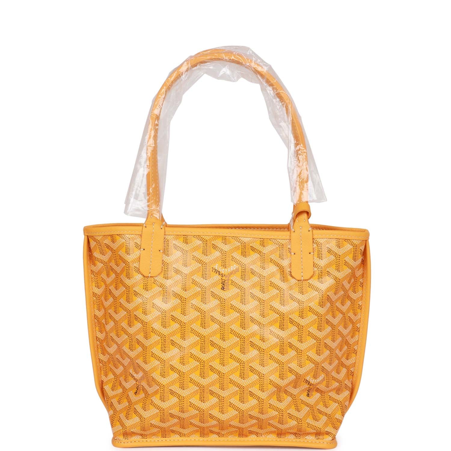Goyard Goyardine Yellow Anjou Mini Bag Palladium Hardware