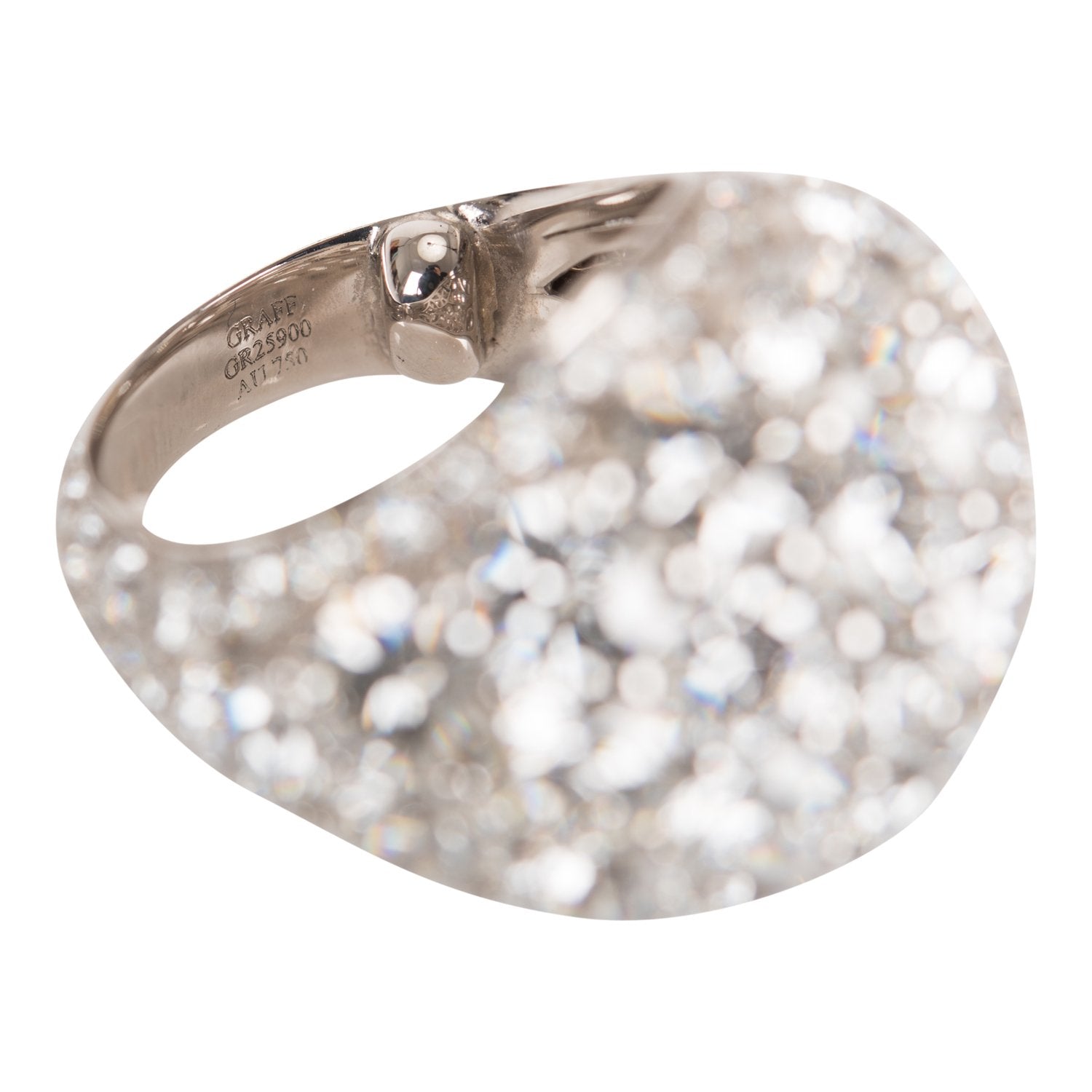 Pre-owned Graff Bombe Ring White Gold and Diamond