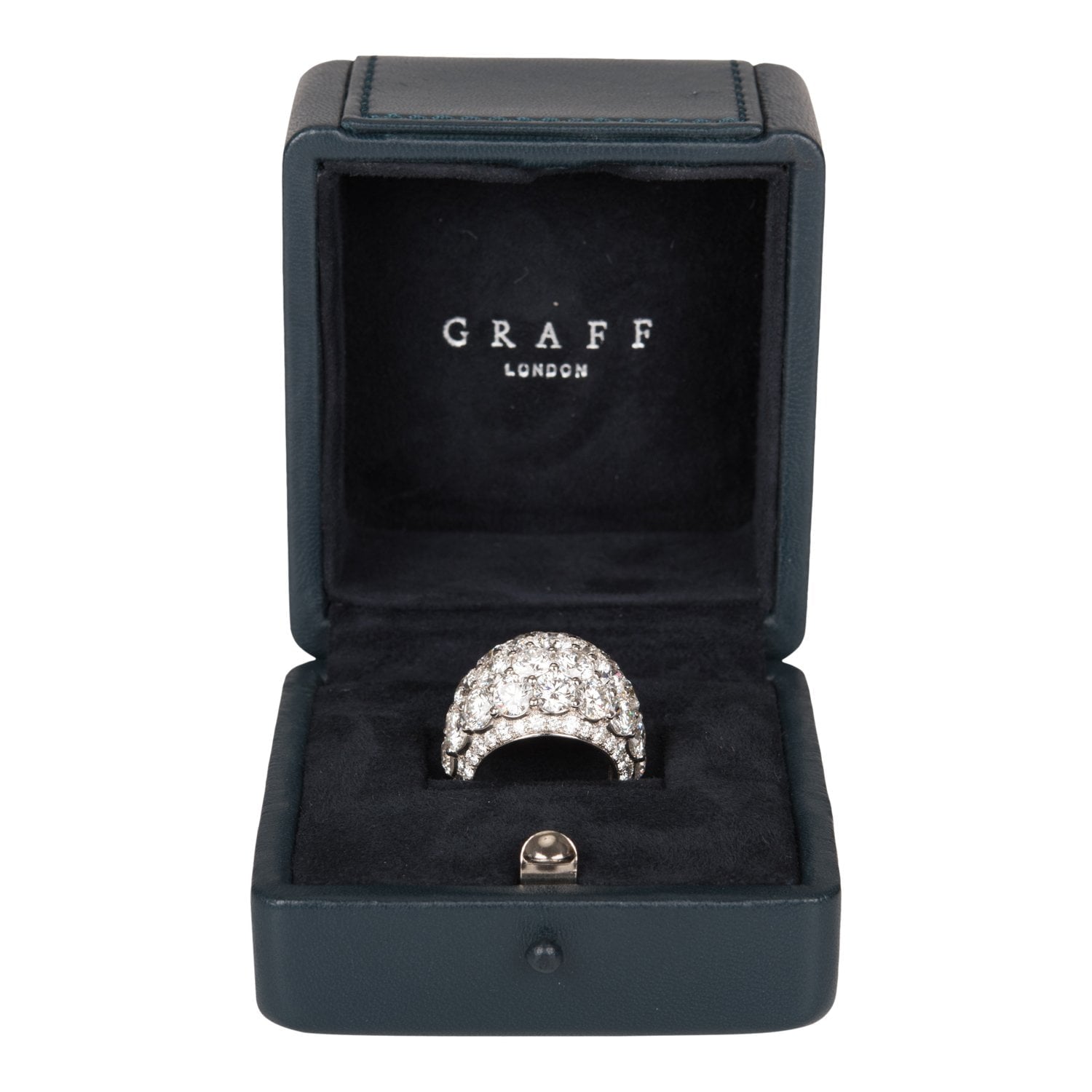 Pre-owned Graff Bombe Ring White Gold and Diamond