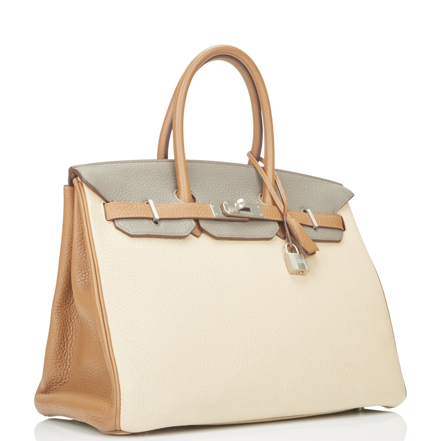 Hermes HSS Tri-Color Parchemin/Gold/Etain Clemence Birkin 35cm BPHW