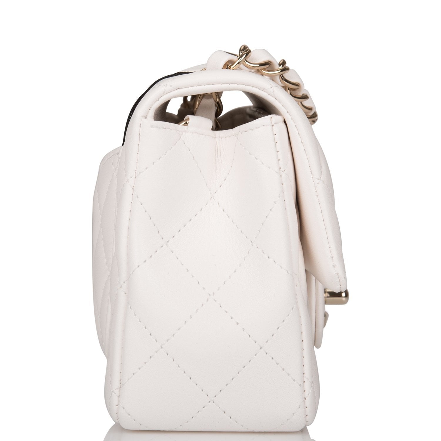 Chanel White Quilted Lambskin Rectangular Mini Classic Flap Bag