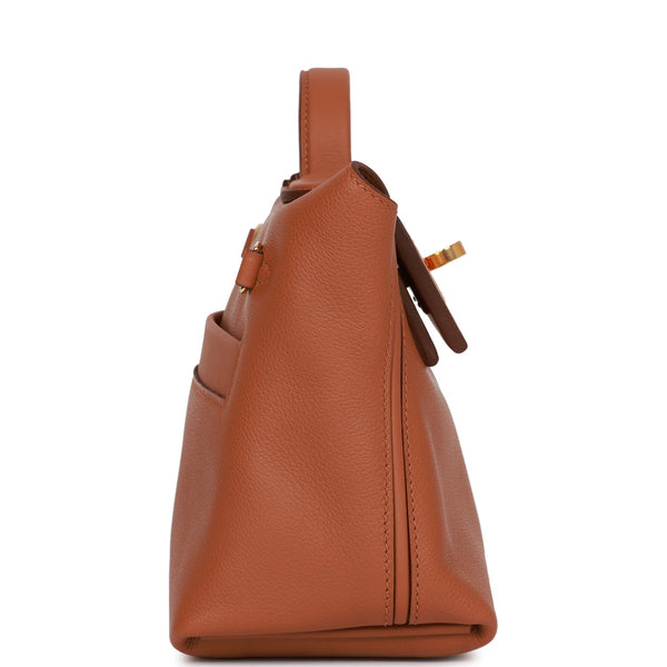 Hermes Mini 24/24 Bag Gold Evercolor and Swift Gold Hardware