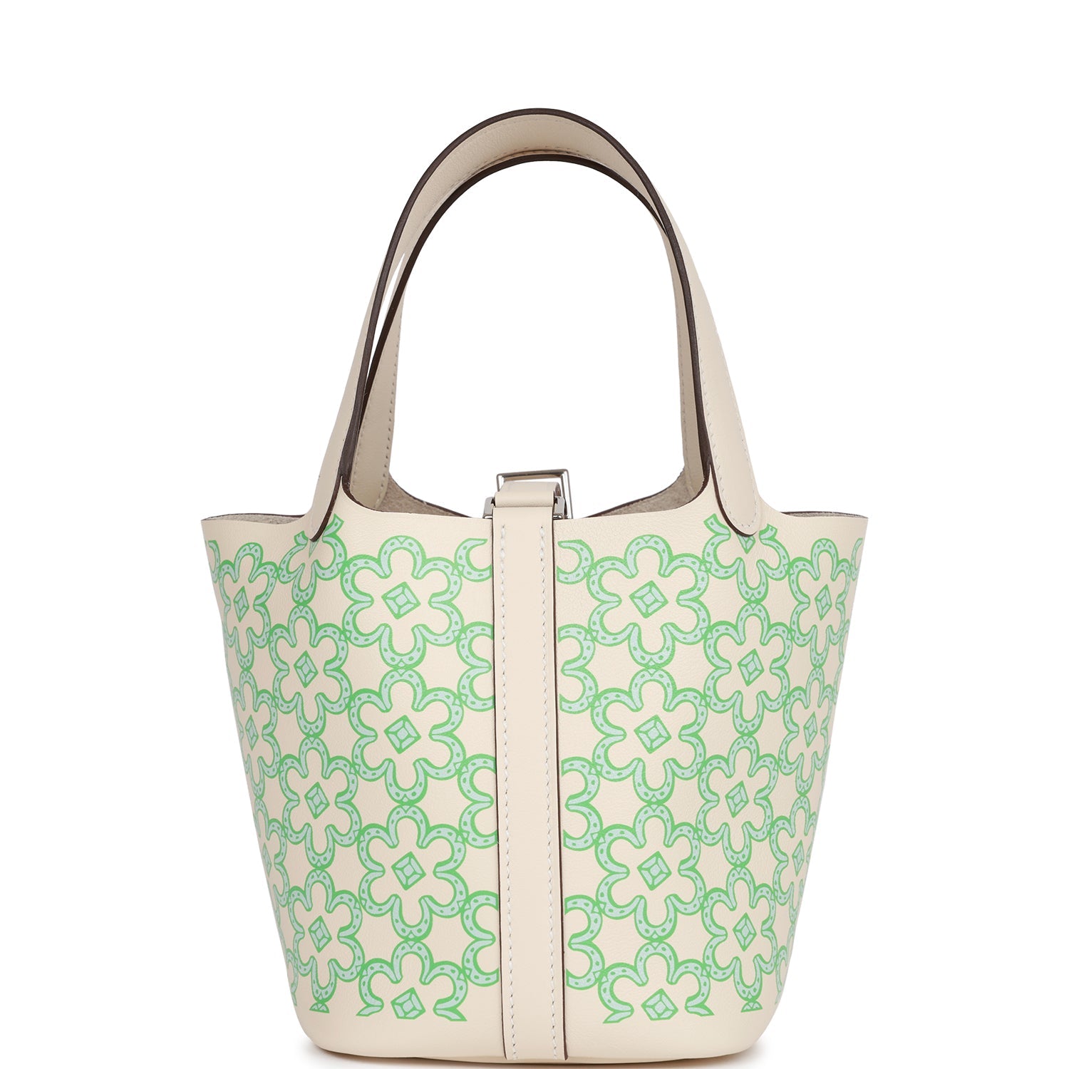 Hermes Micro Picotin Lock 14 "Lucky Daisy" Nata Swift Palladium Hardwa