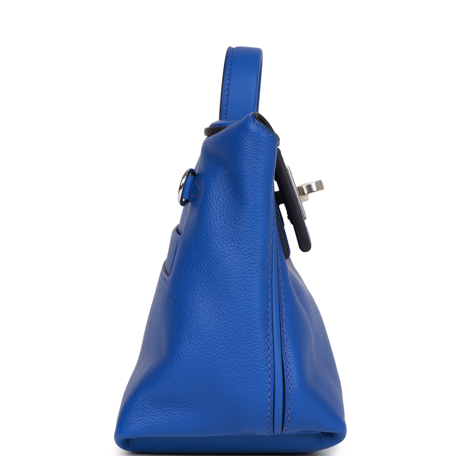Hermes Mini 24/24 Bag Bleu Royal Evercolor and Swift Palladium Hardwar