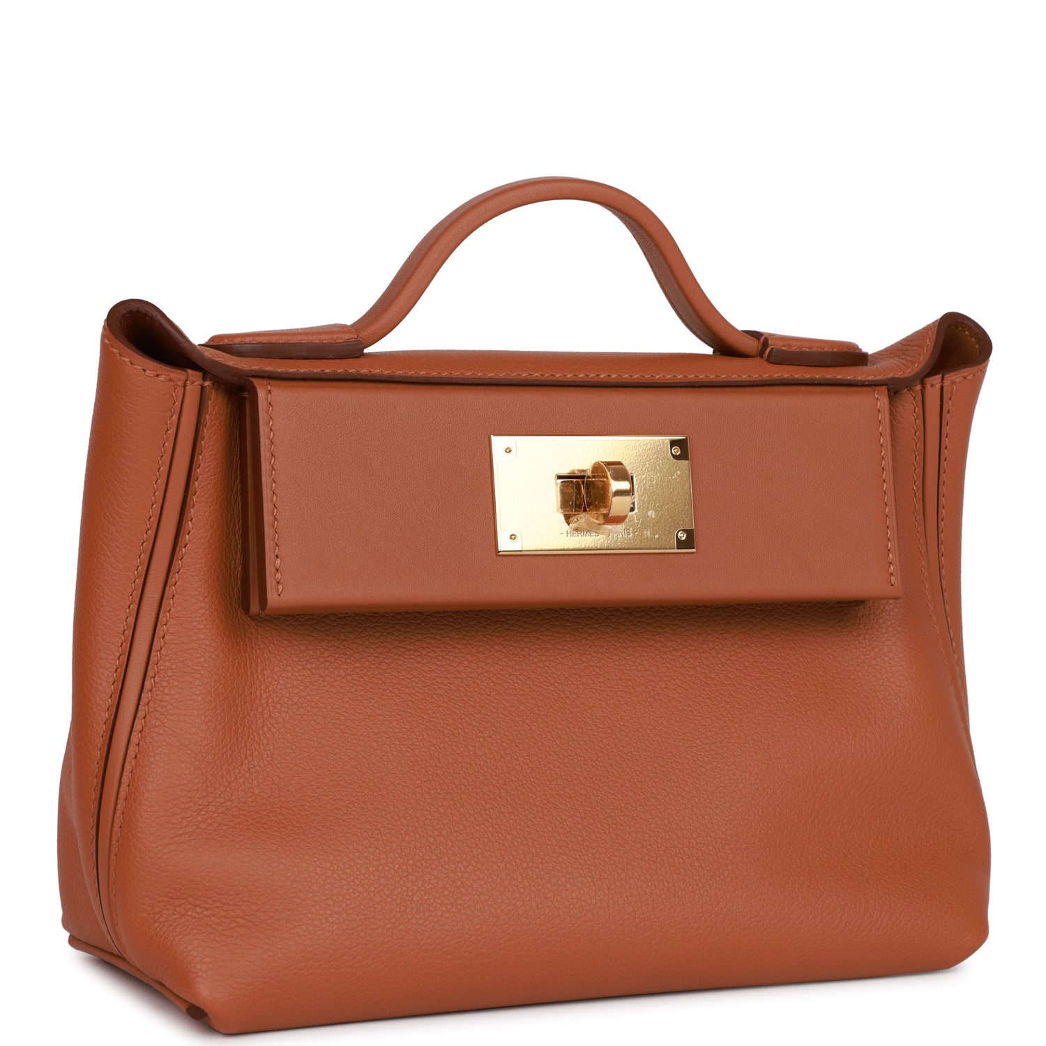 Hermes Mini 24/24 Bag Gold Evercolor and Swift Gold Hardware