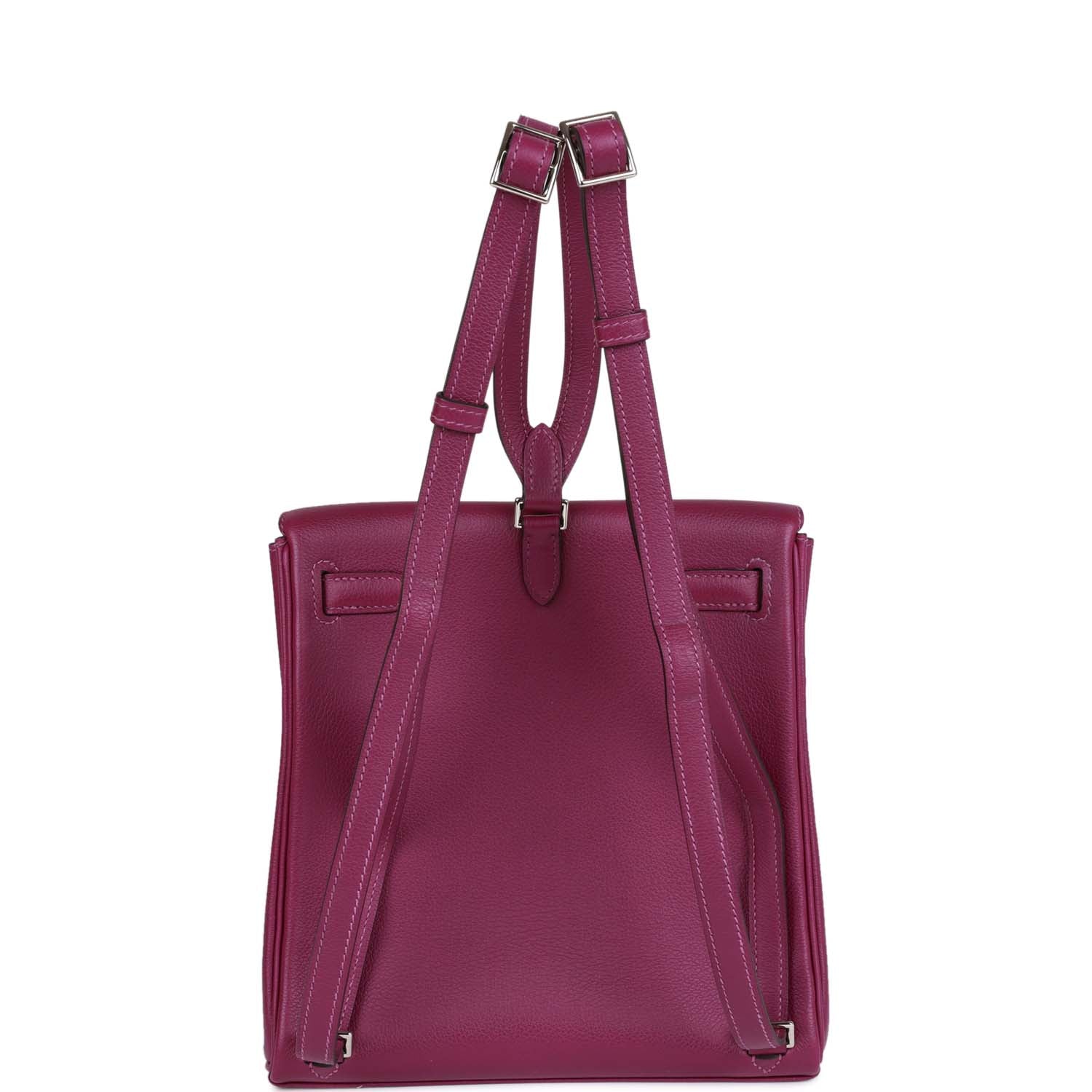 Hermes Kelly Ado Backpack Anemone Evercolor Palladium Hardware