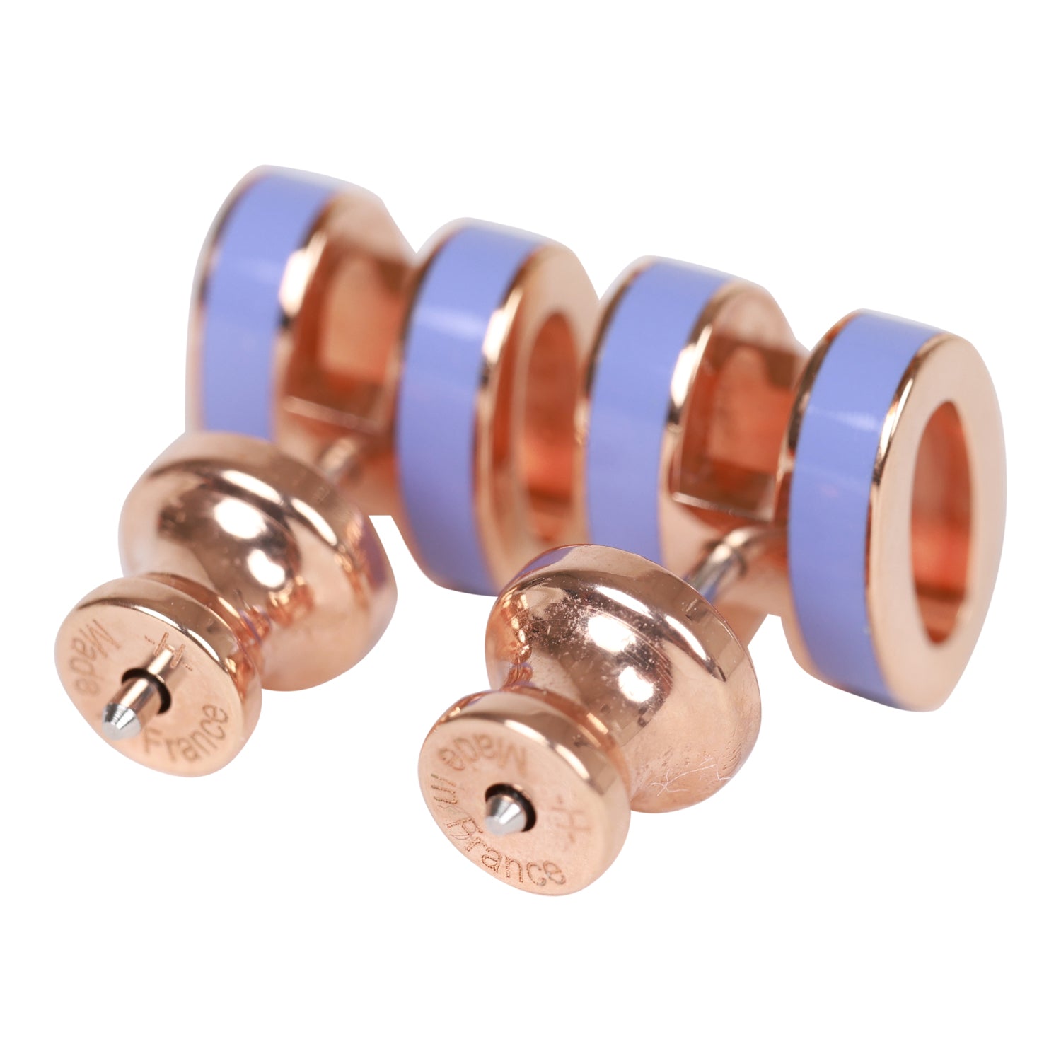 Hermes Lilac Enamel Mini Pop H Earrings RGHW