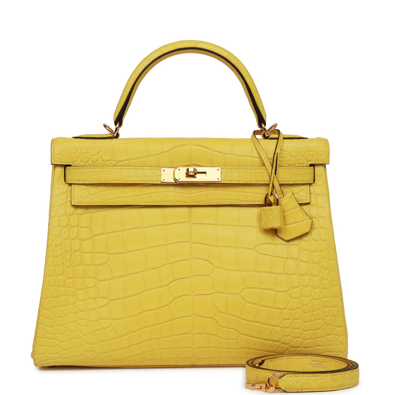 Hermes HSS Kelly Retourne 32 Mimosa Matte Alligator Gold Hardware