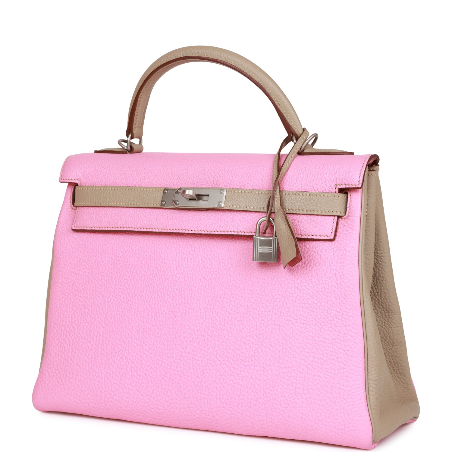 Pre-owned Hermes Special Order (HSS) Kelly Retourne 32 Bubblegum and G