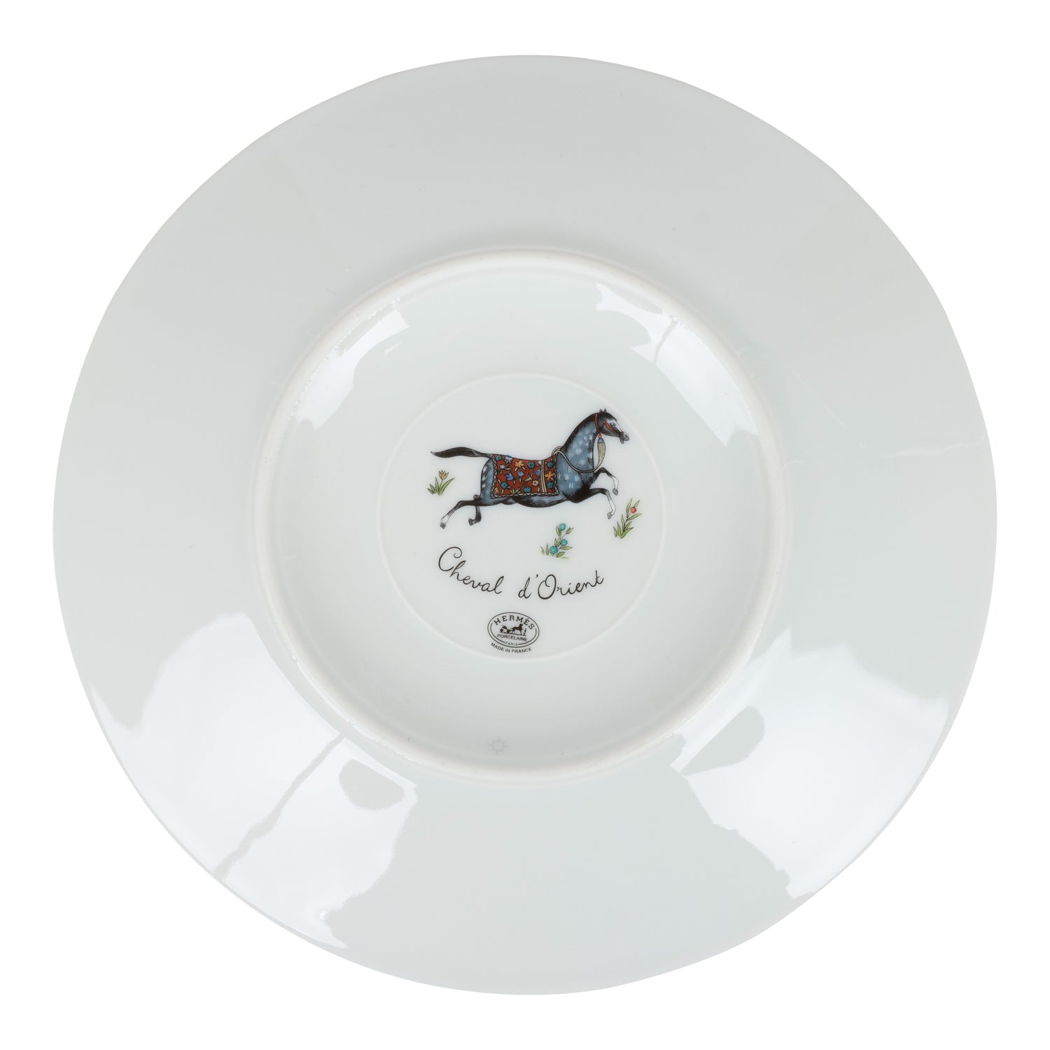 Hermes "Cheval D'Orient" Porcelain Tea Cup and Saucer Set