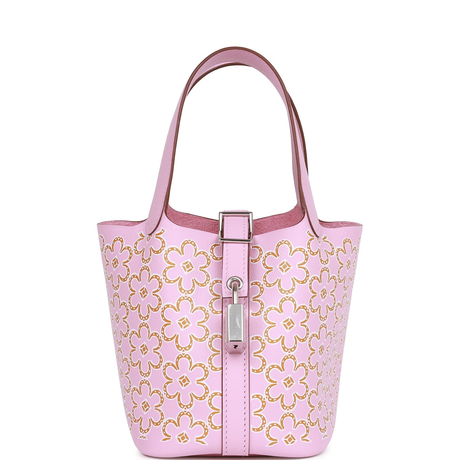 Hermes Micro Picotin Lock 14 "Lucky Daisy" Mauve Sylvestre Swift Palla