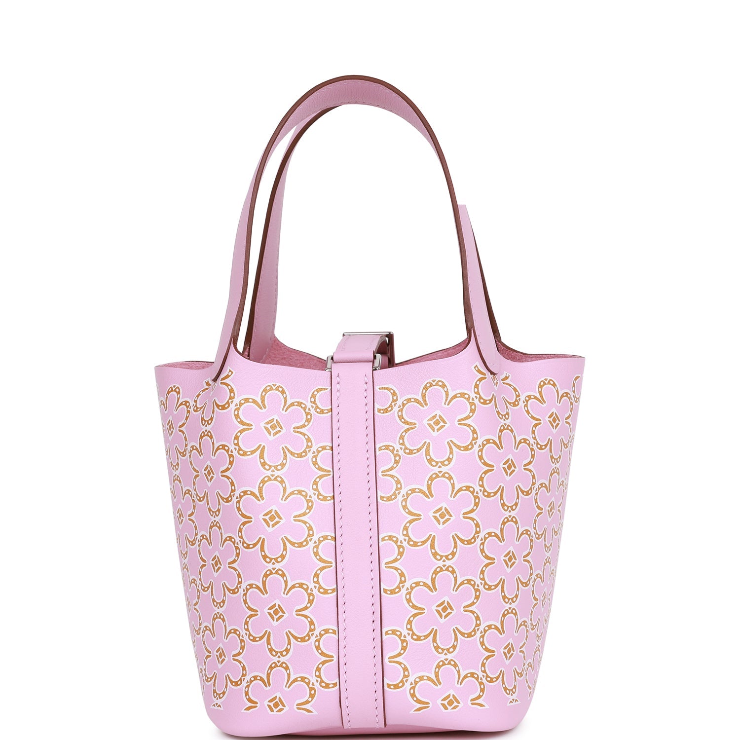 Hermes Micro Picotin Lock 14 "Lucky Daisy" Mauve Sylvestre Swift Palla