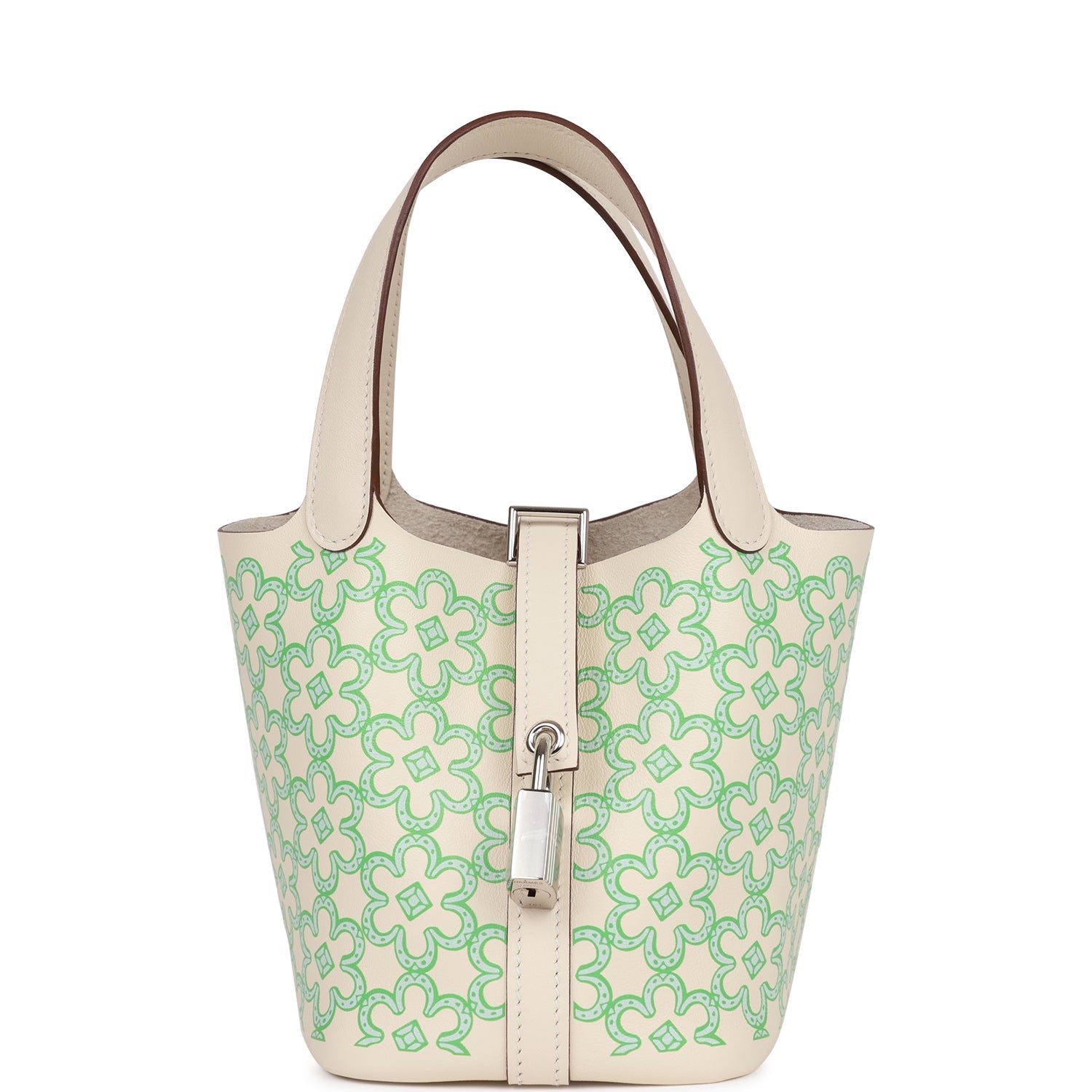 Hermes Micro Picotin Lock 14 "Lucky Daisy" Nata Swift Palladium Hardwa