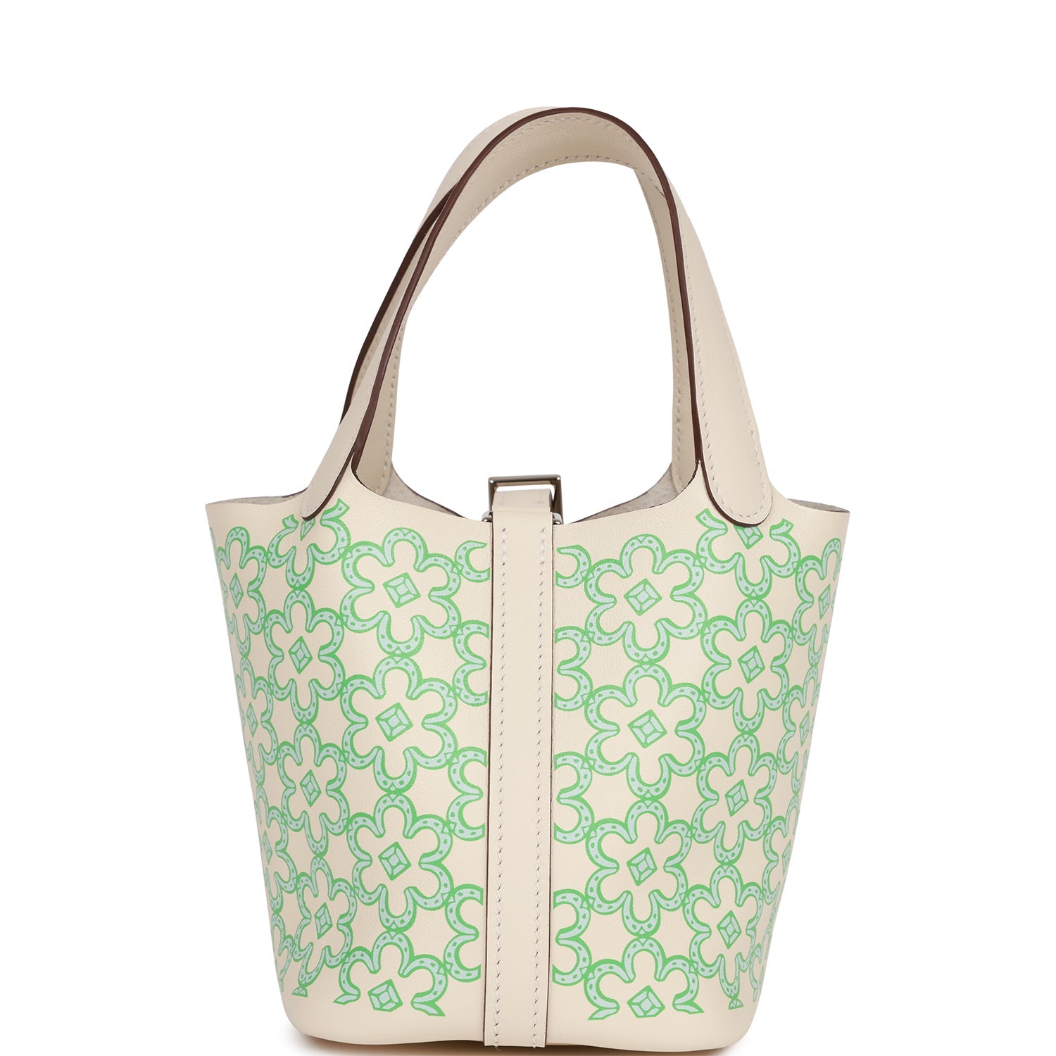 Hermes Micro Picotin Lock 14 "Lucky Daisy" Nata Swift Palladium Hardwa