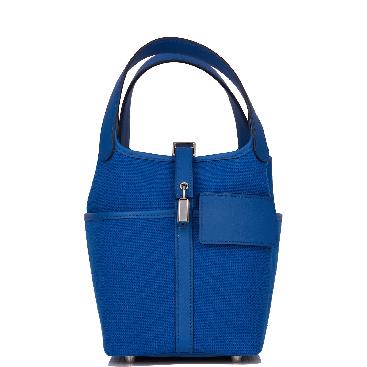 Hermes Picotin Cargo 18 Bleu France Swift and Toile Canvas Palladium H