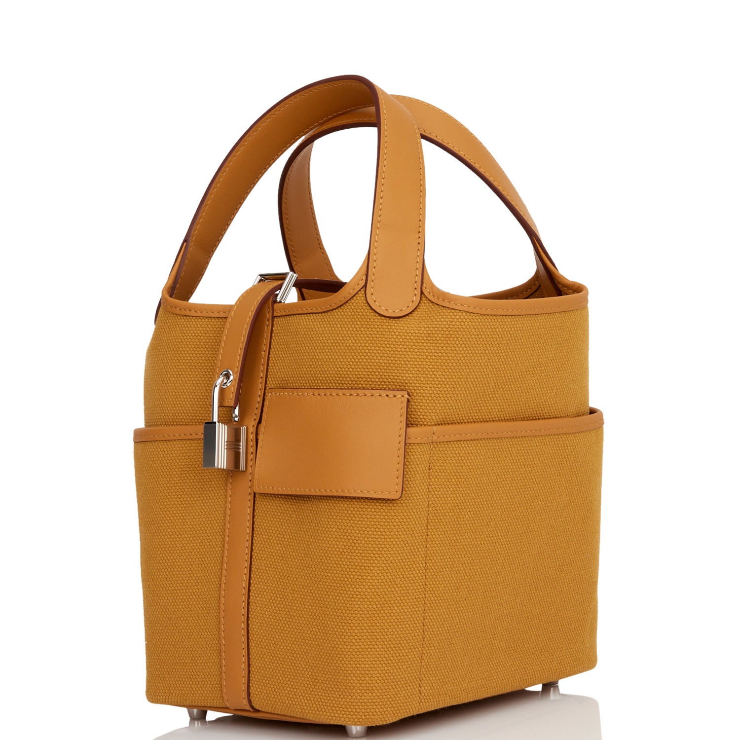 Hermes Picotin Cargo 18 Desert/Sesame Swift and Toile Canvas Palladium