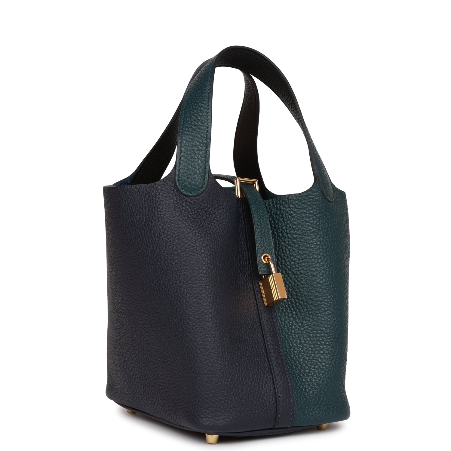 Hermes Picotin Lock 18 Casaque Vert Cypress, Bleu Nuit and Black Cleme