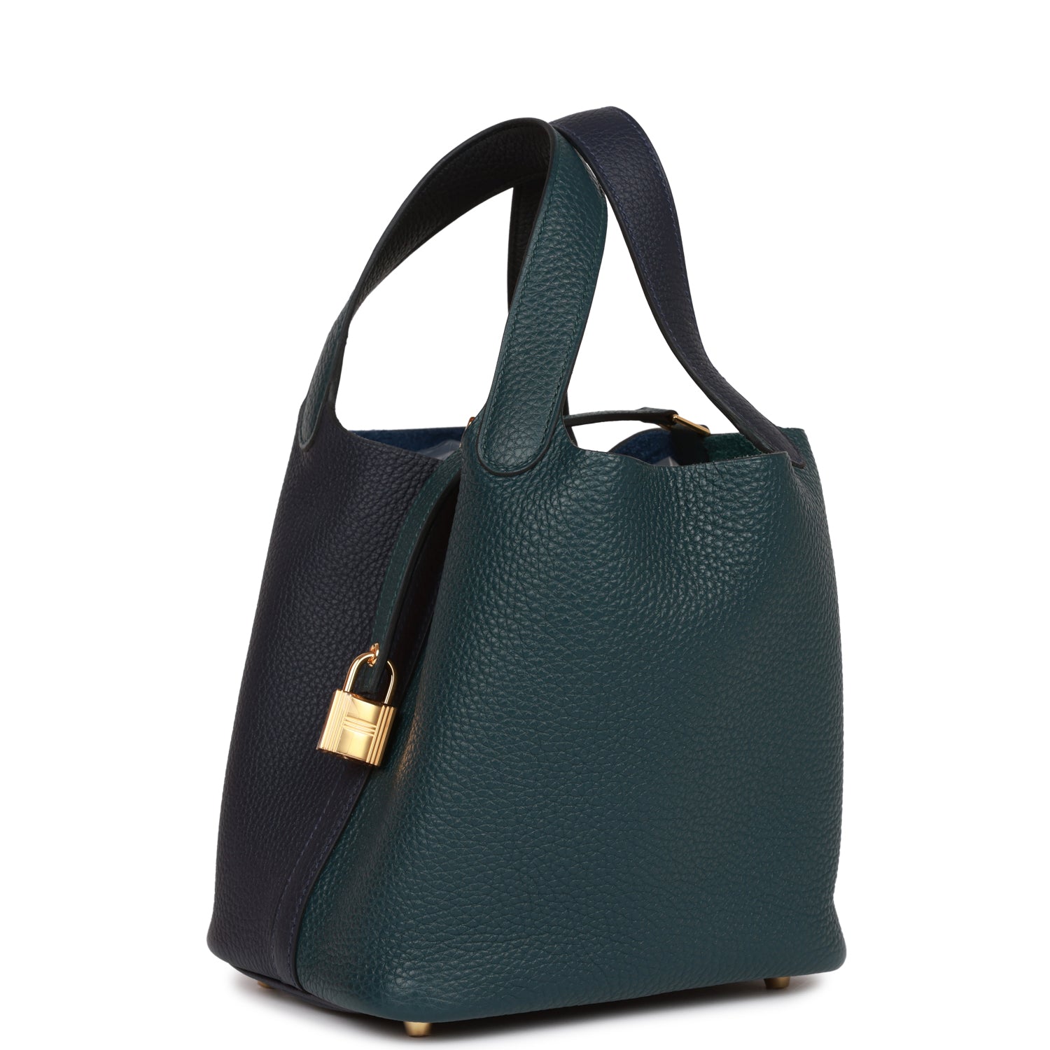 Hermes Picotin Lock 18 Casaque Vert Cypress, Bleu Nuit and Black Cleme