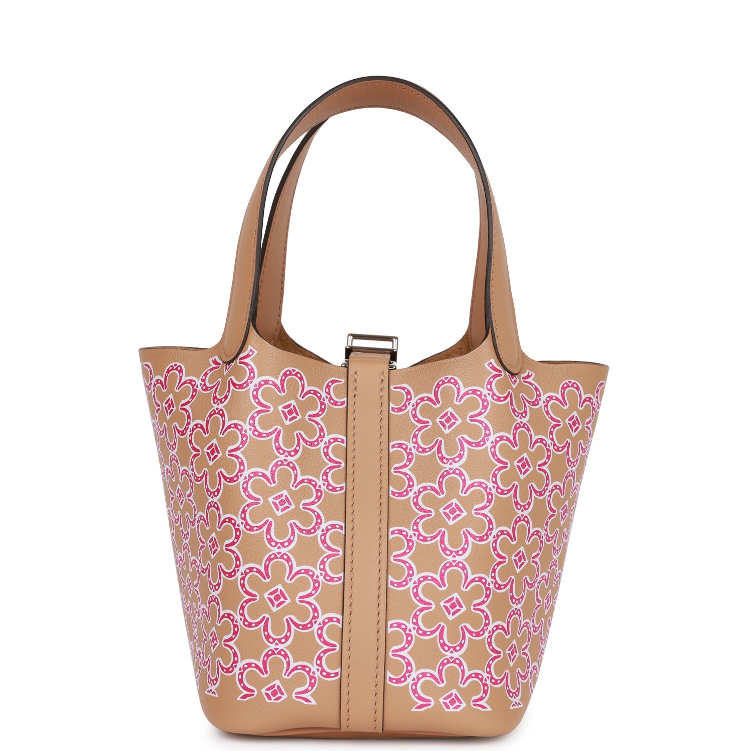 Hermes Micro Picotin Lock 14 "Lucky Daisy" Chai Swift Palladium Hardwa