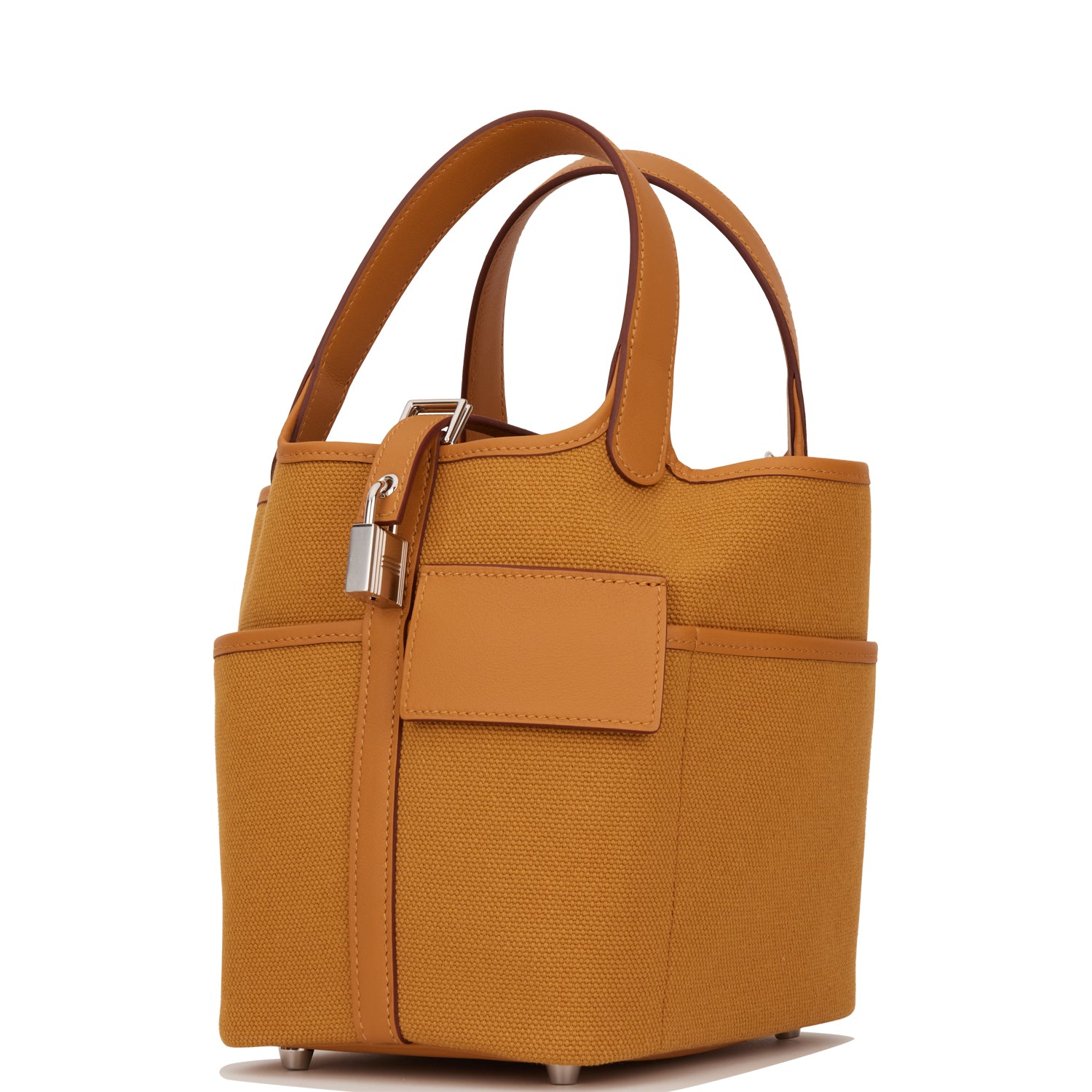 Hermes Picotin Cargo 18 Desert/Sesame Swift and Toile Canvas Palladium