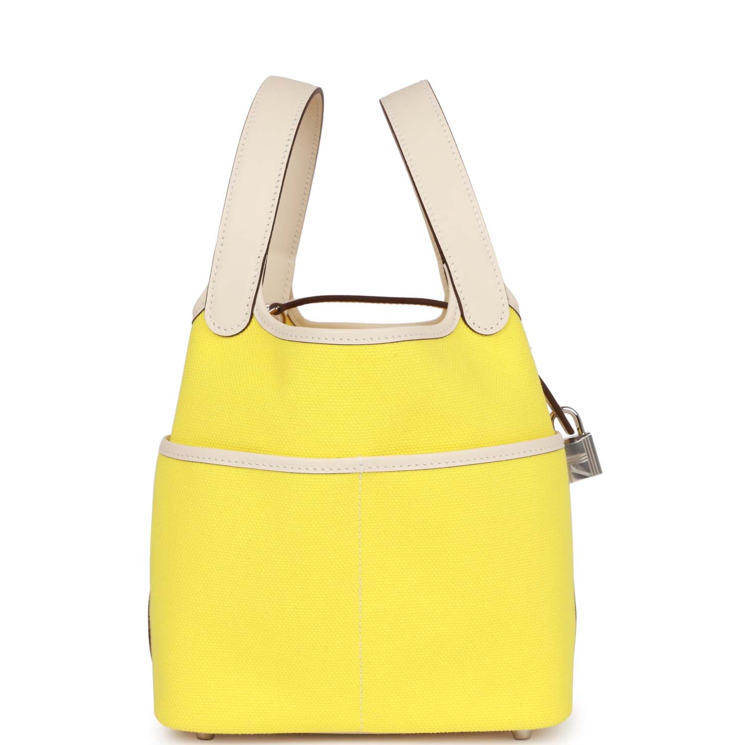 Hermes Picotin Cargo 18 Jaune Citron and Nata Swift and Toile Canvas P
