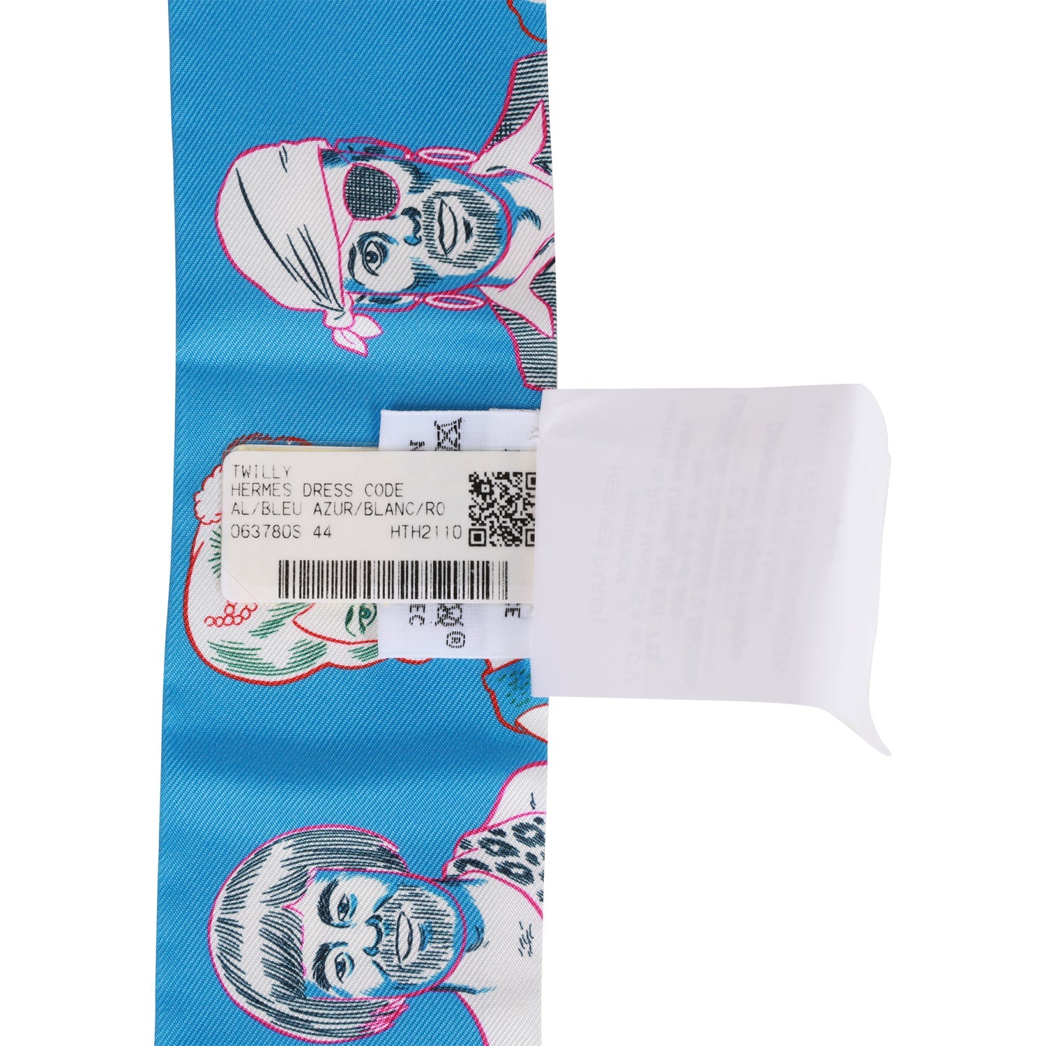 Hermes "Dress Code" Bleu Azur Silk Twilly