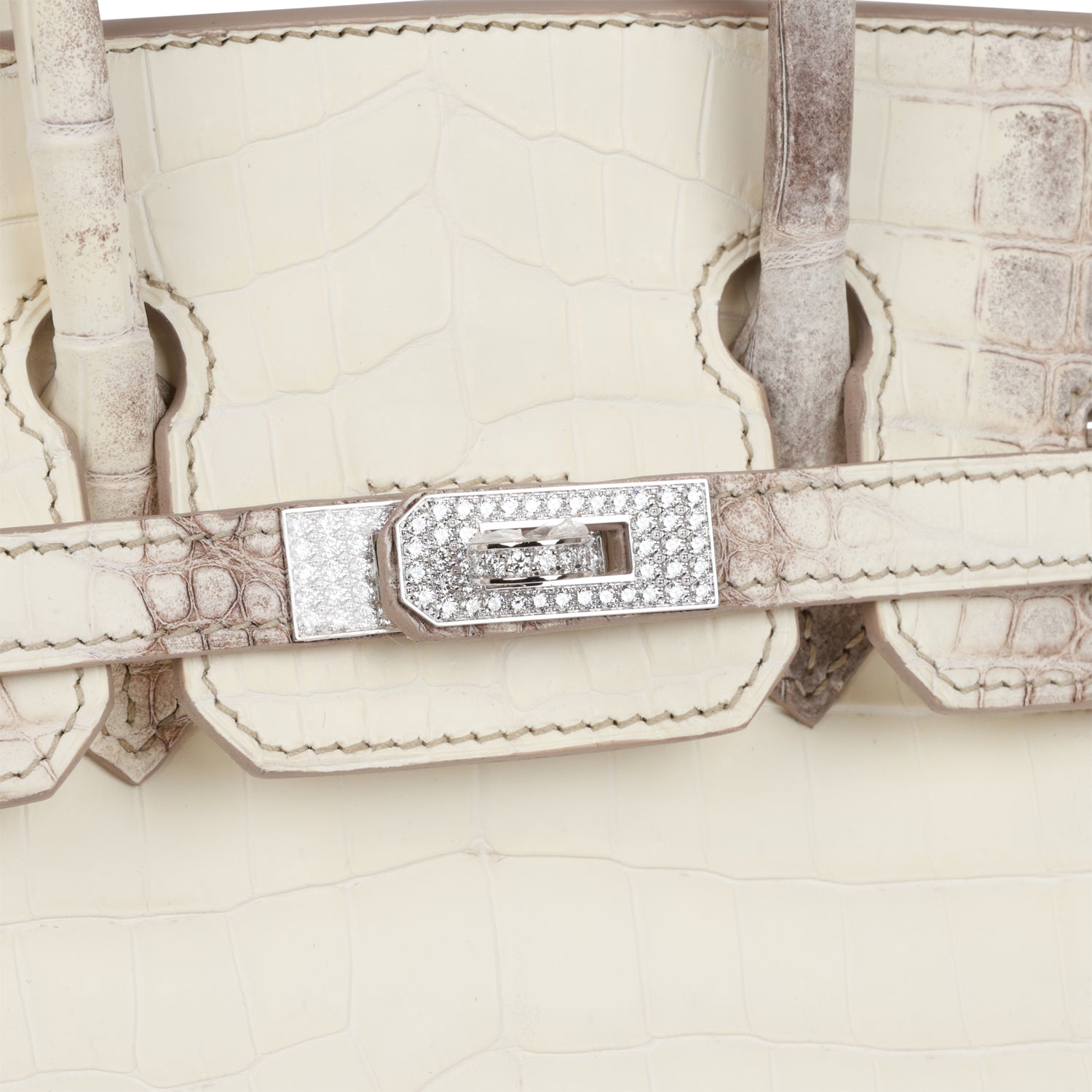 Hermes Birkin 25 Himalaya Niloticus Crocodile Diamond Encrusted Hardwa
