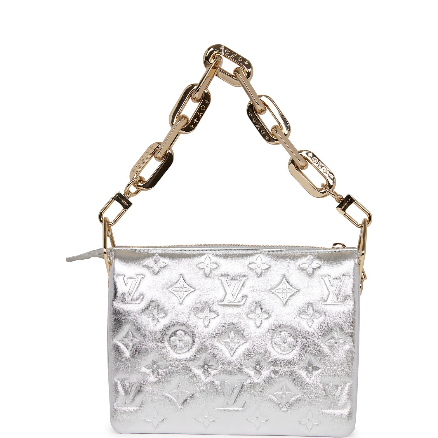 Louis Vuitton Silver Sequin Monogram Coussin BB