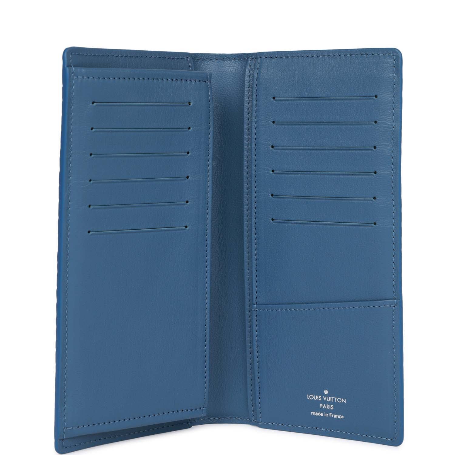 Louis Vuitton Brazza Wallet Multi Blue Matte Alligator Silver Hardware